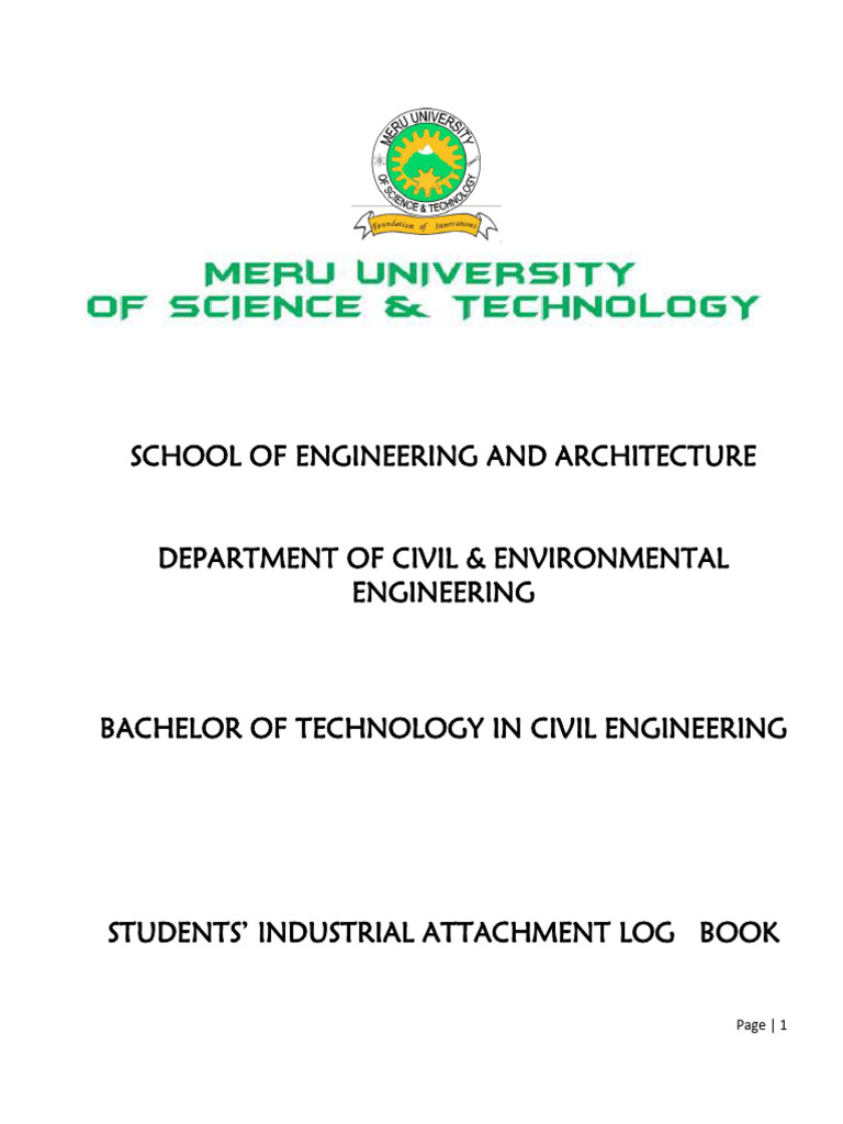 Civil Industrial Attachment Logbook | PDF