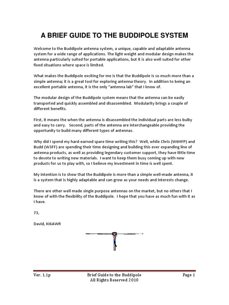 A Brief Guide To The Buddipole System - Revp | PDF | Antenna (Radio ...