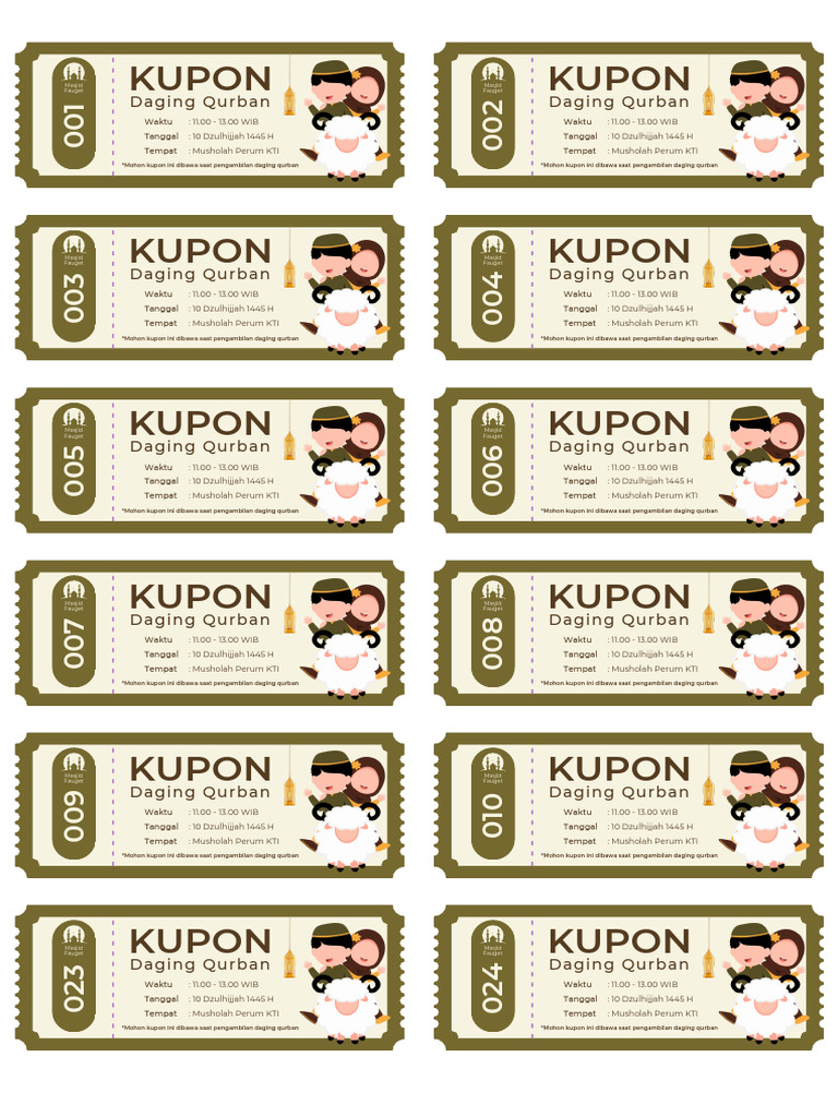 Hijau Simpel Lucu Kupon Daging Qurban Dokumen A4 - 20250605 - 173205 - 0000 | PDF