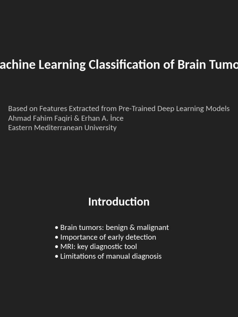 Brain Tumor Classification Presentation Fixed | PDF