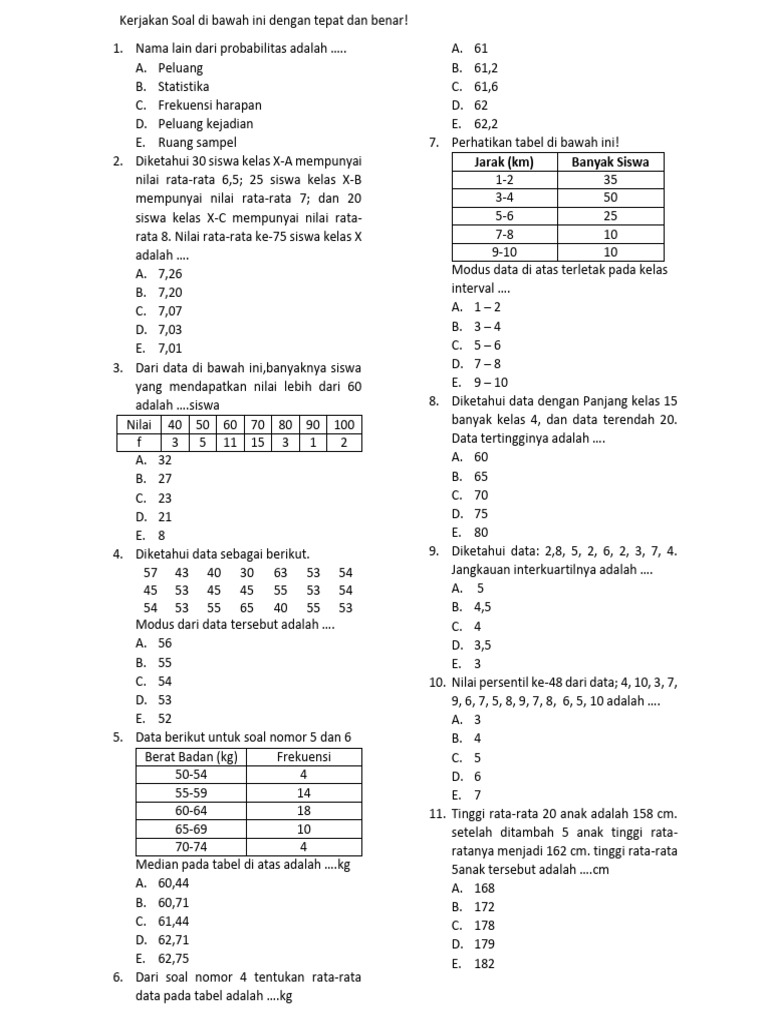 Data Pelemparan Dadu dan Probabilitas | PDF