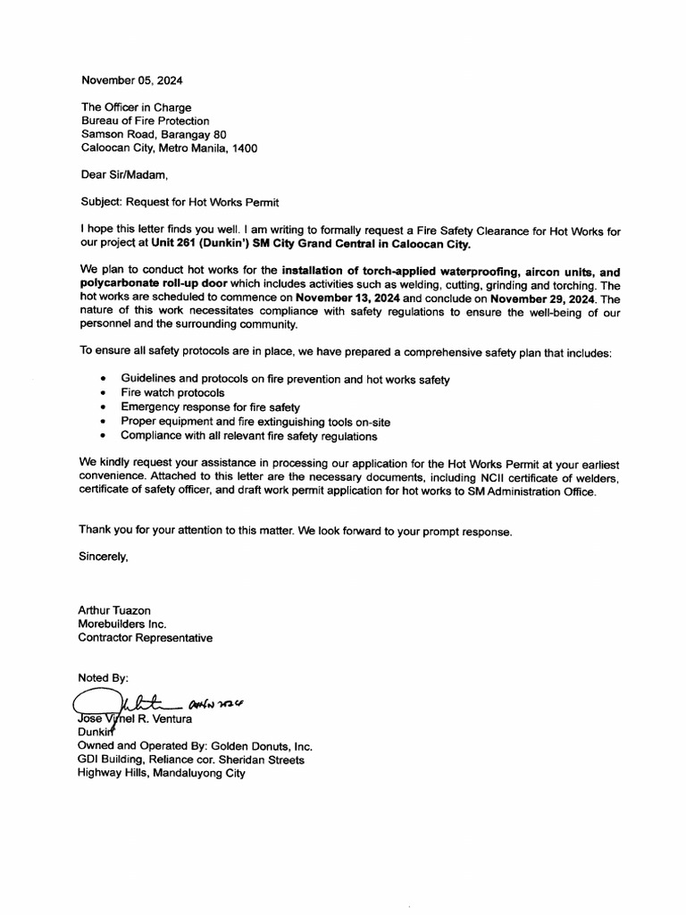 Hot Works Permit | PDF