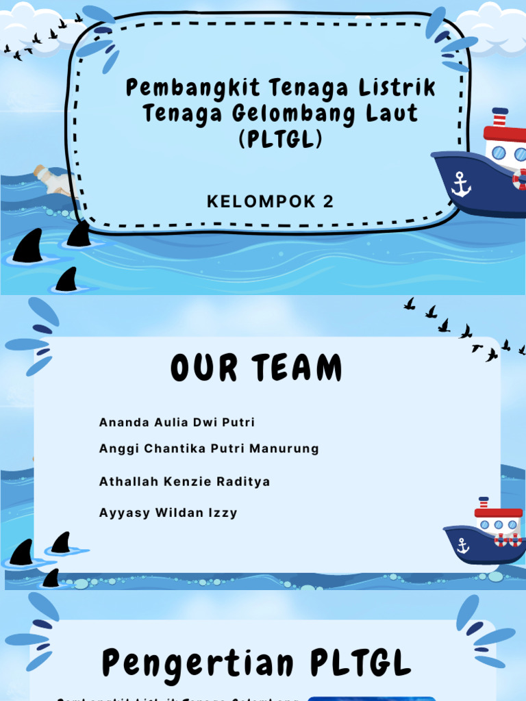 Blue White Sea Illustration Group Presentation PDF | PDF