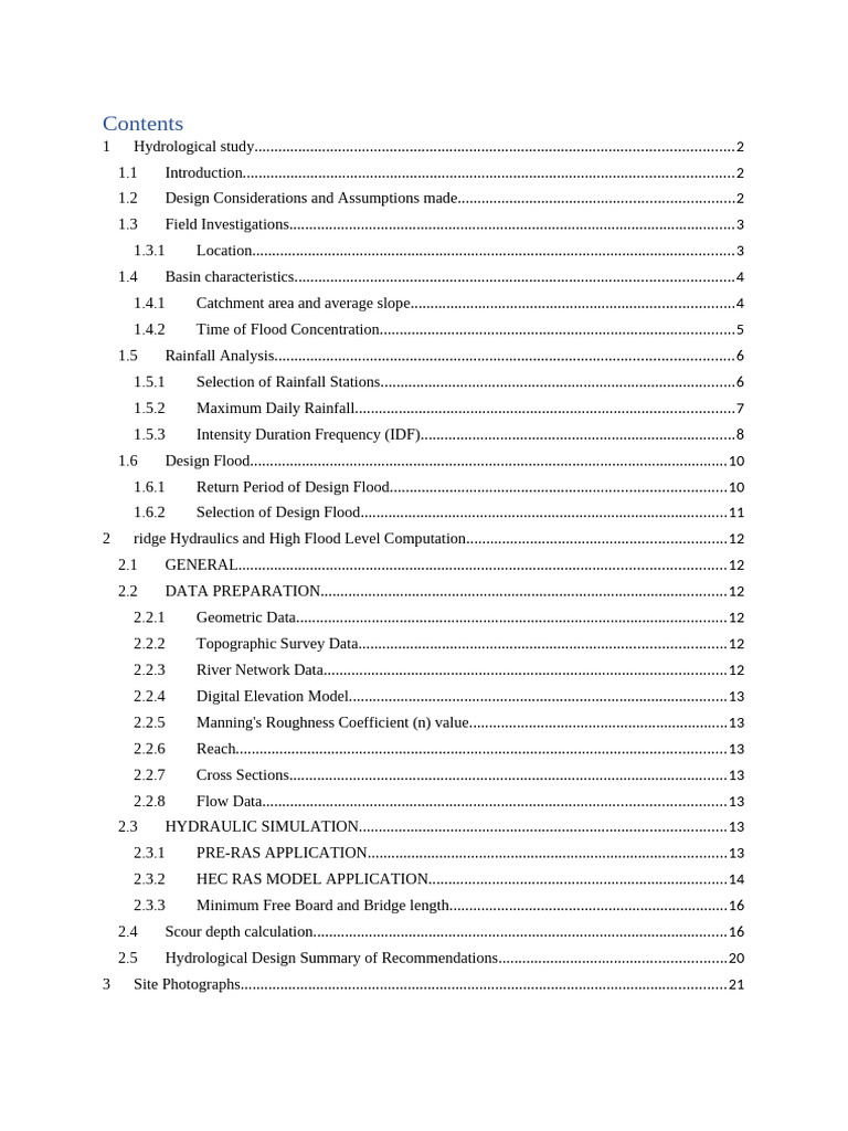 Hydrology Report Shera Bridge | PDF | Drainage Basin | Flood