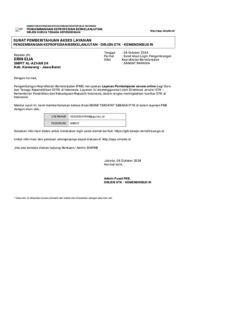 Akun Simpkb Erin | PDF