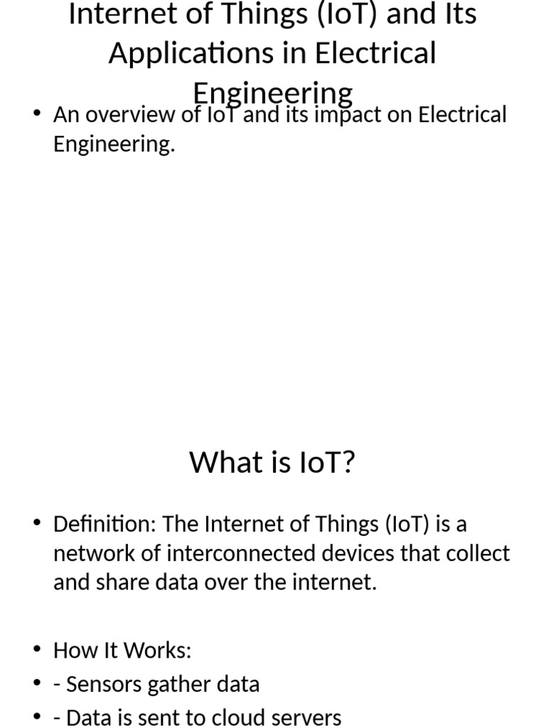 IoT Applications in Electrical Engineering | PDF | Internet Of Things ...