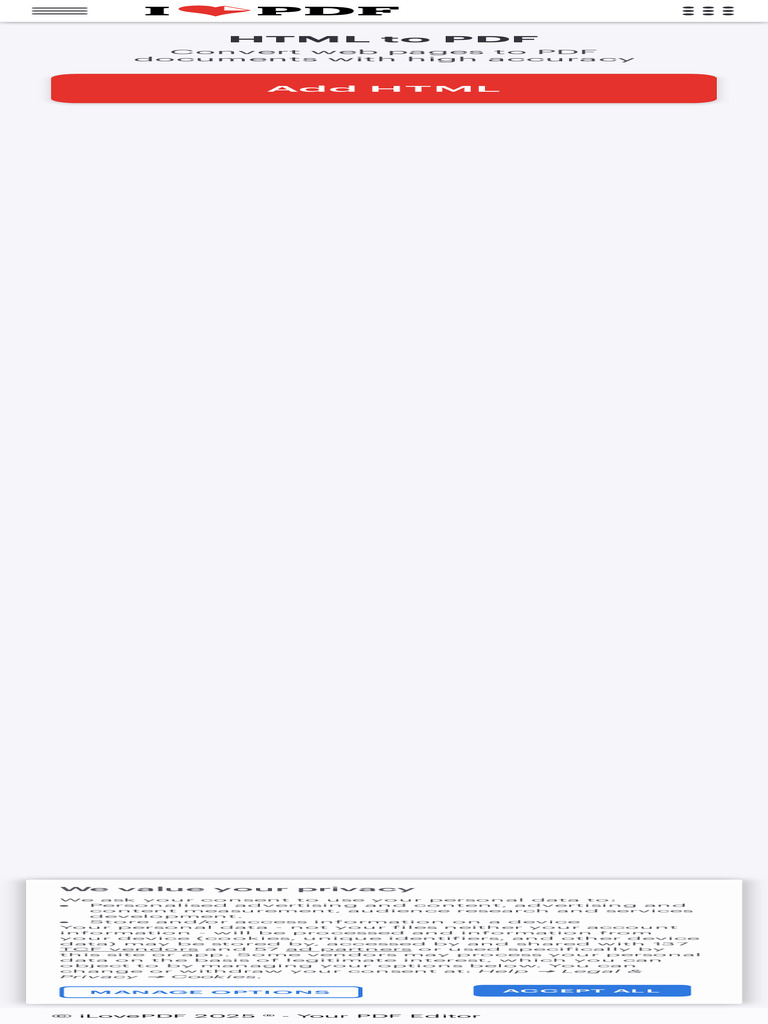 HTML to PDF Conversion Tool | PDF