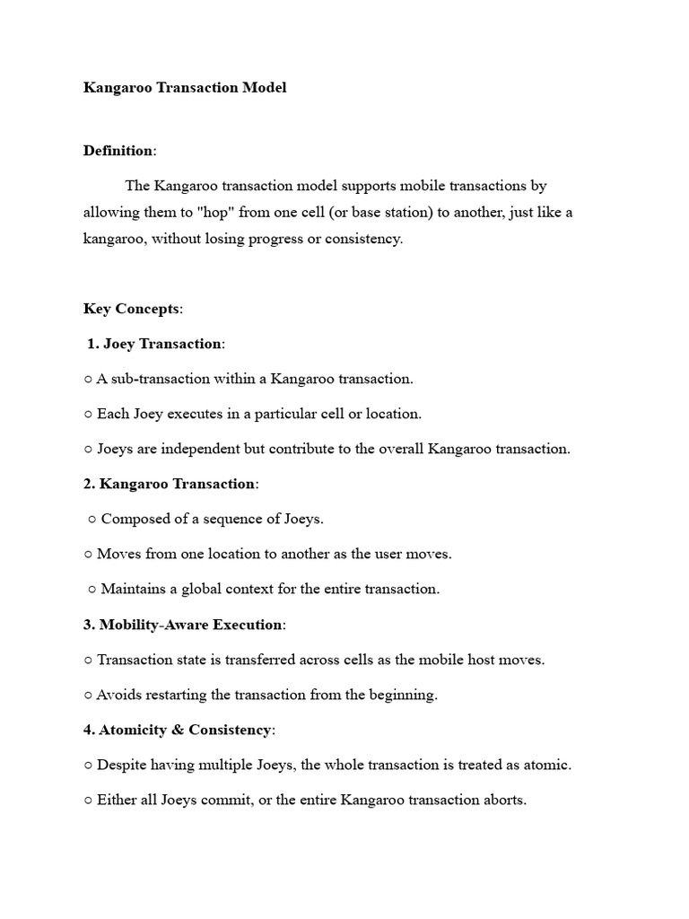 Kangaroo Transaction Model | PDF