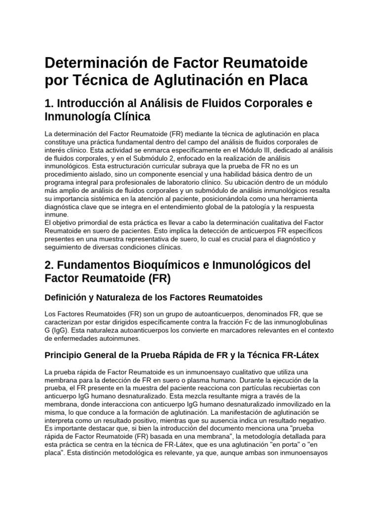 Copia de Análisis de Factor Reumatoide | PDF | Diagnostico medico ...