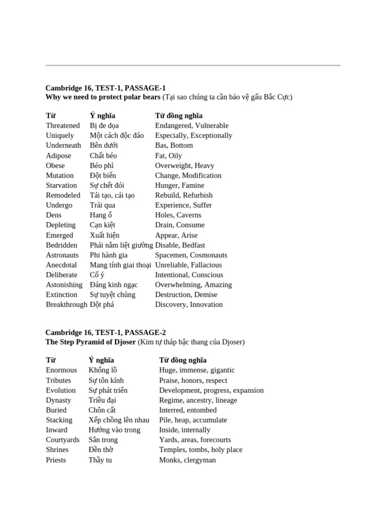 Cambridge 16 Vocab Reading | PDF