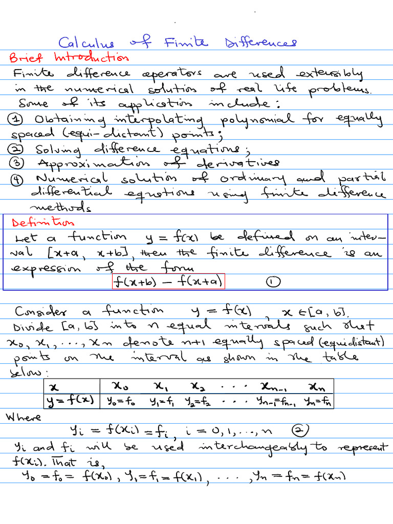 Calculus of Finite Differences | PDF