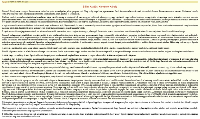 Bálint Aladár_ Kernstok Károly | PDF