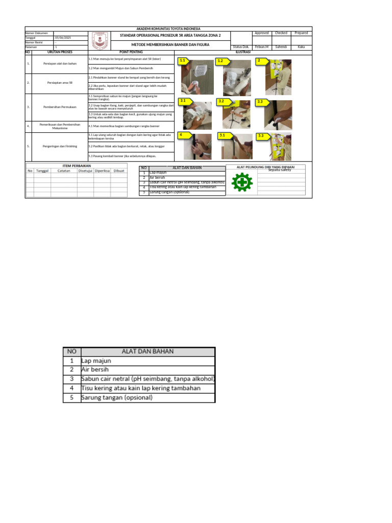 Tps - Sop 5r Zona 2 Area Tangga (Sop Membersihkan Banner) | PDF