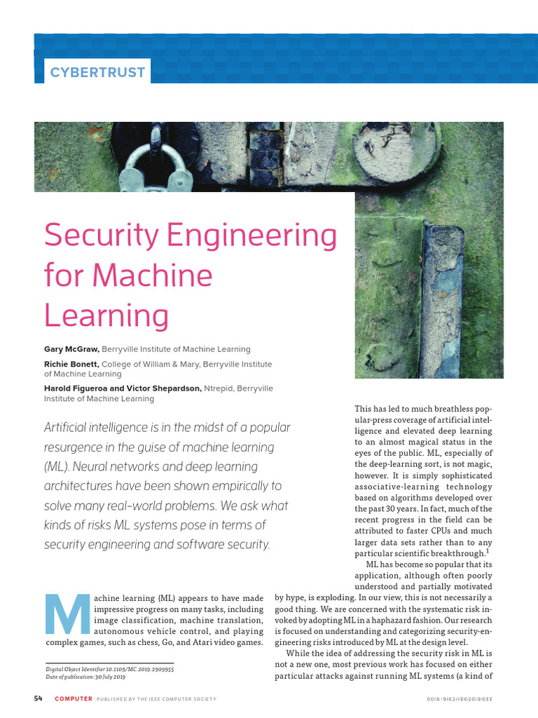 Security Engineering For Machine Learning | PDF | Machine Learning ...
