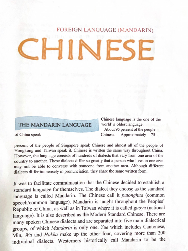 Module 1 Mandarin Language | PDF
