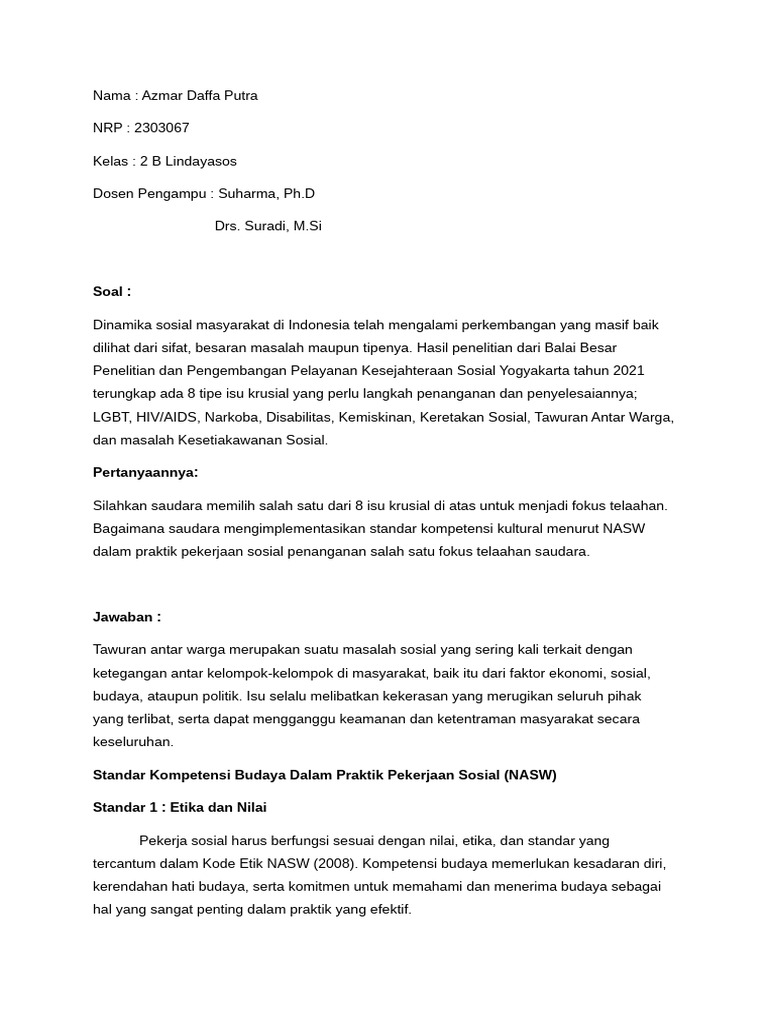 Azmar Daffa Putra - 2303067 - 2B Lindayasos | PDF