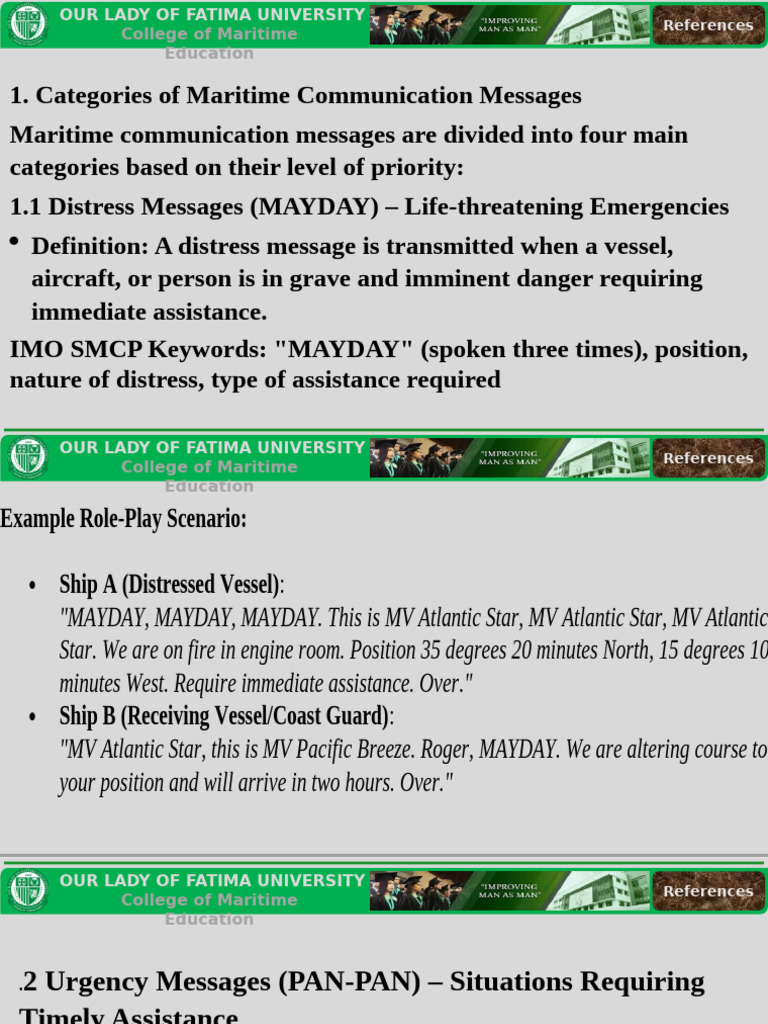 Maritime Communication Message Types | PDF | Shipping | Water Transport