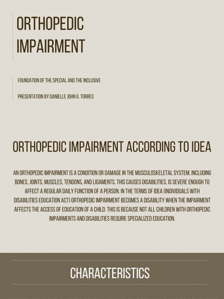 Orthopedic Impairment Old | PDF