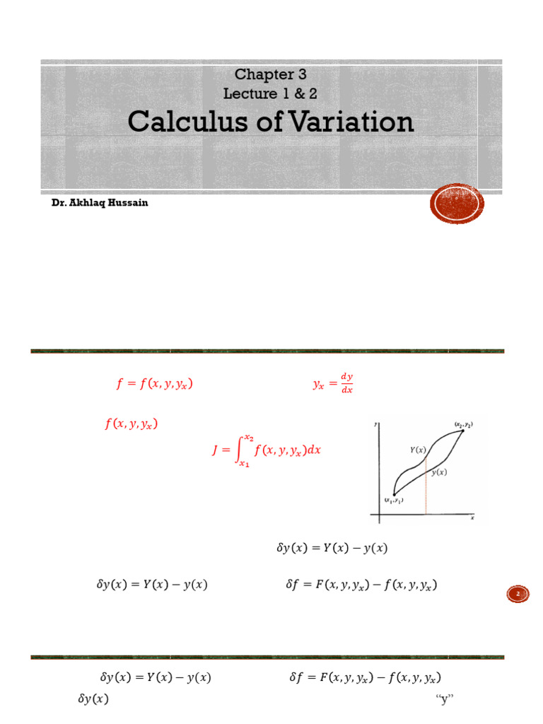 Ch3 Lecture 1 & 2 | PDF | Sphere | Euler–Lagrange Equation