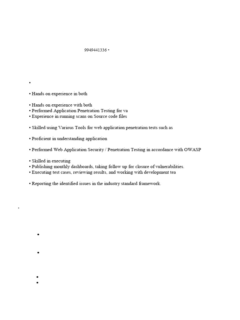 Gaddam Srinivas Vapt Resume | PDF | Penetration Test | Security