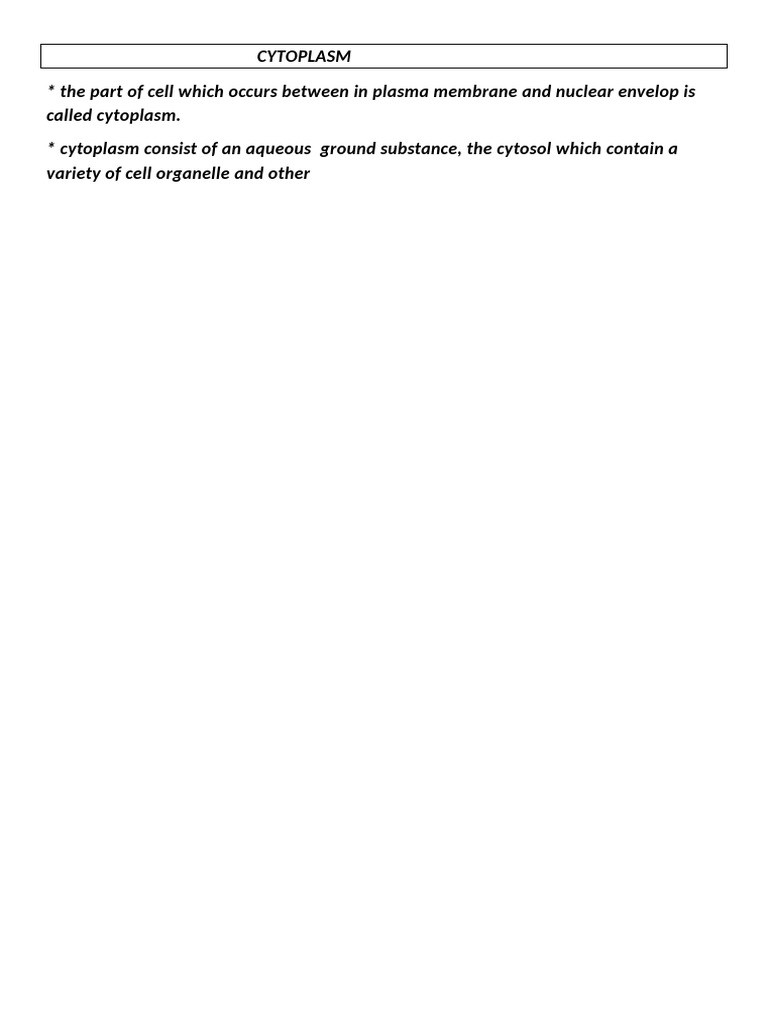 Cytoplasm | PDF