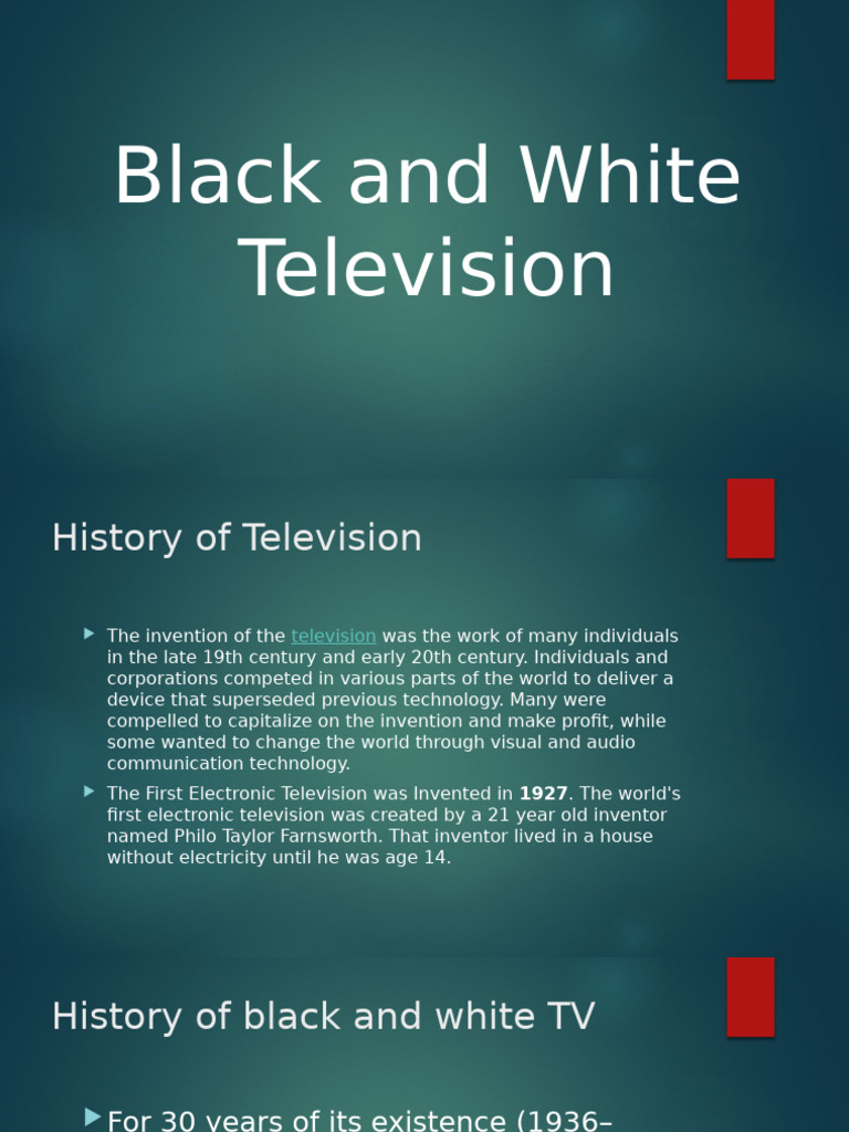 History of Black and White Television | PDF | Field Effect Transistor ...