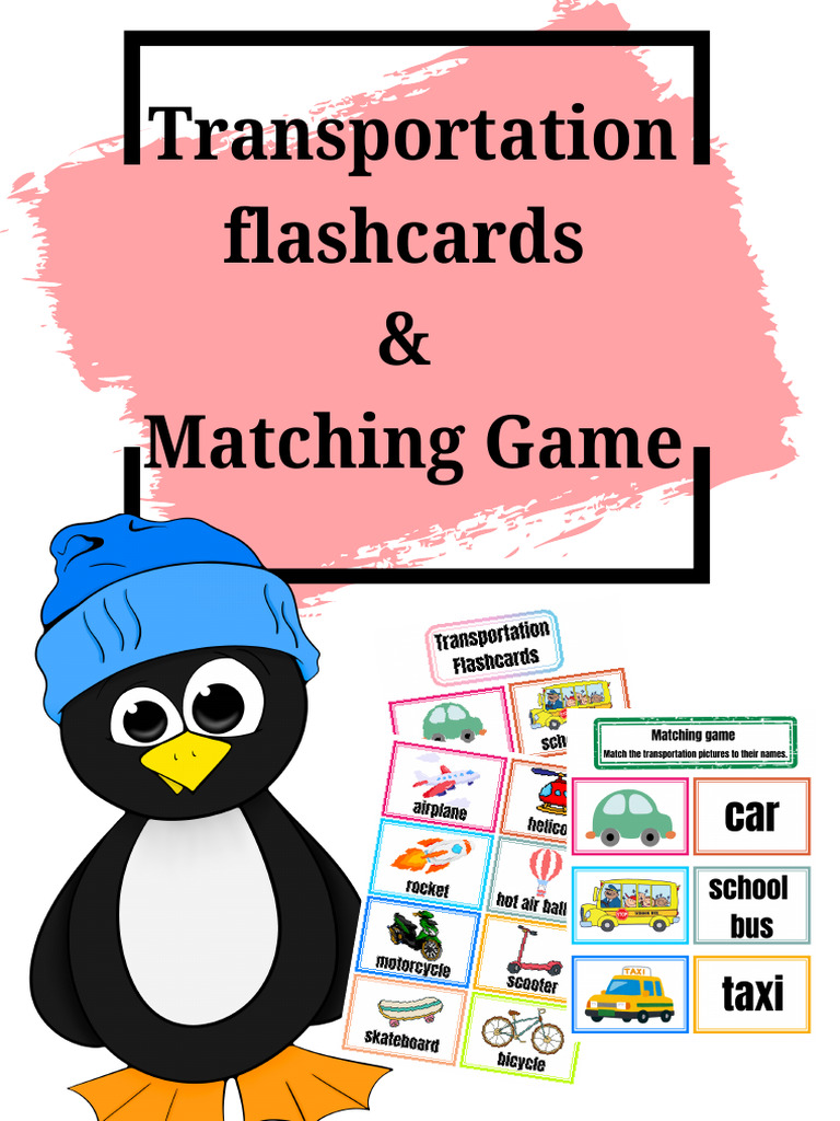 Transportation Flashcards & Matching Game | PDF