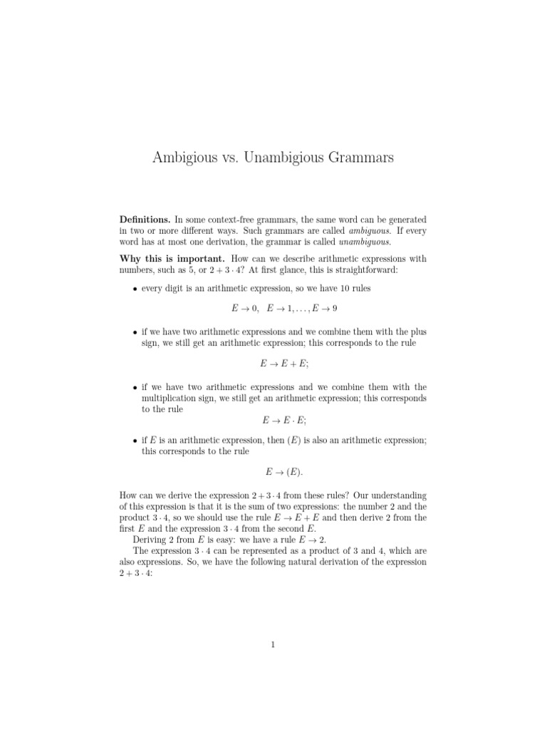 Ambiguous Vs Non Ambiguous | PDF | Mathematics
