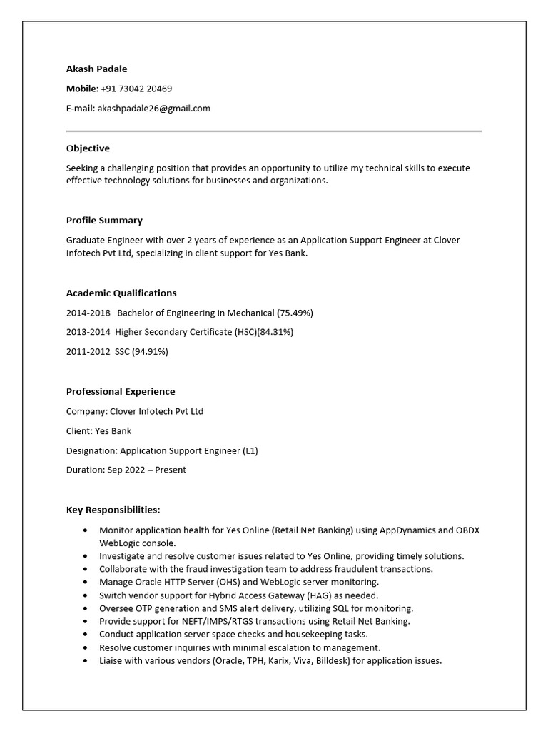 Akash Padale Resume | PDF