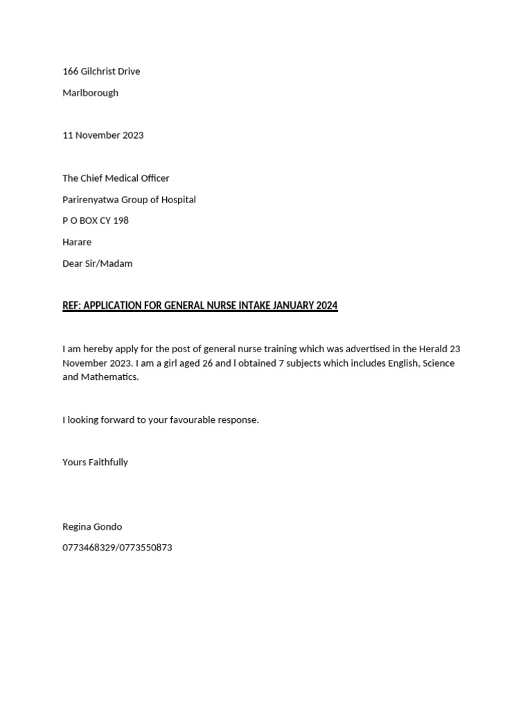 Application Letter 1 | PDF