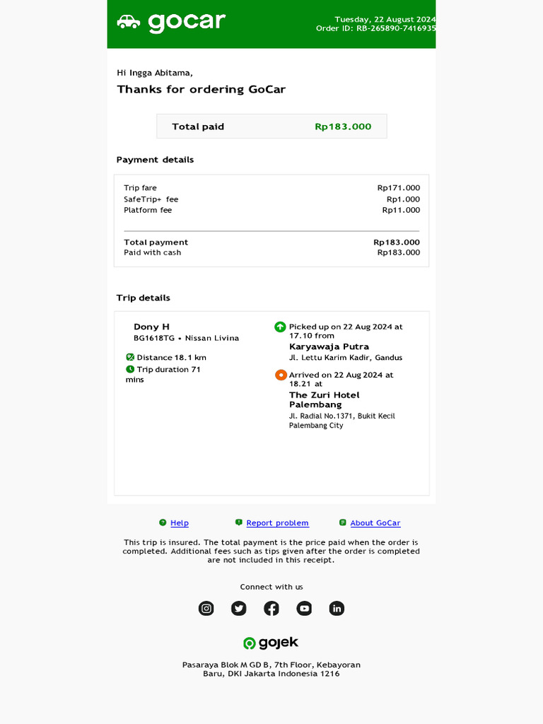 GOCAR Tanggal 22-08-24 Kps - The Zuri Hotel | PDF