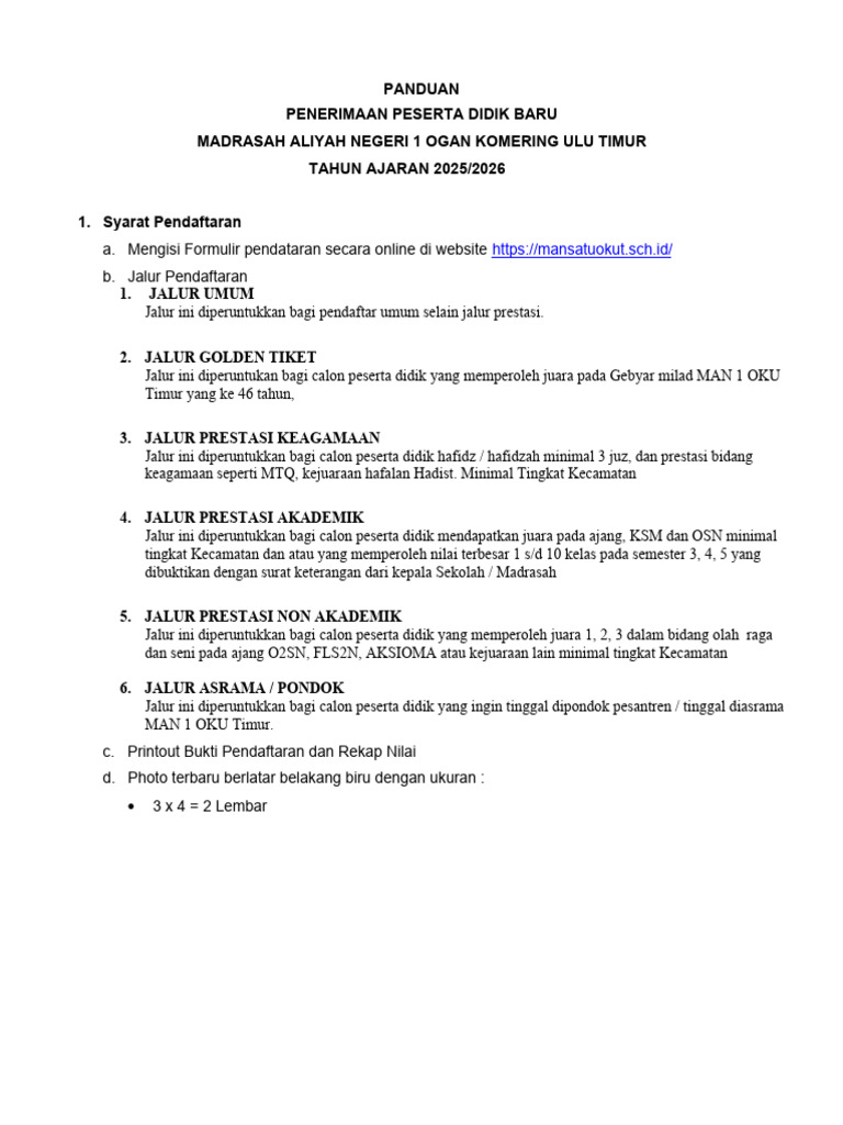 Panduan PPDB Online 2025-2026 | PDF