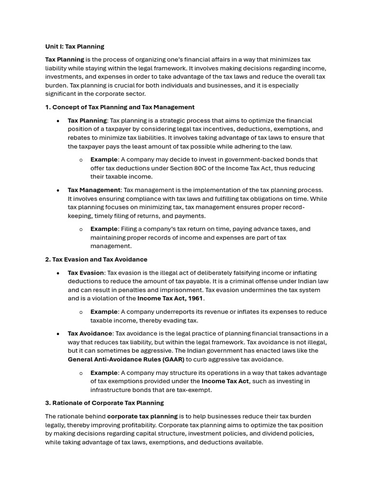 Corporate Tax Structure and planning-GPT | PDF | Dividend | Taxes