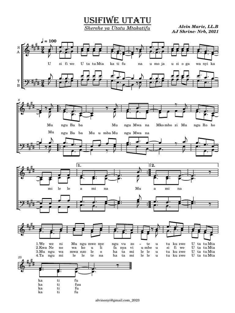 Usifiwe Utatu Mtakatifu | PDF