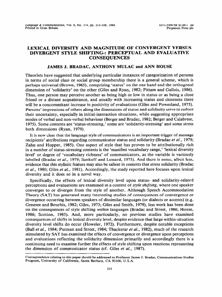 Convergence Style Shifting | PDF | Perception | Psychophysics