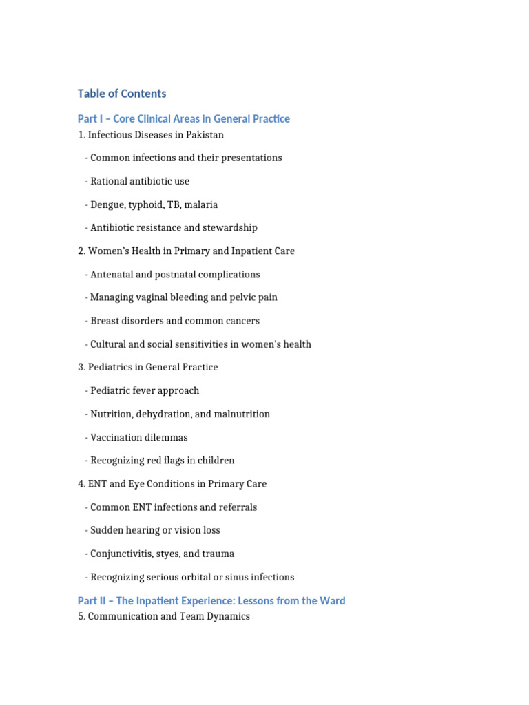 Hospitalist Book Table of Contents | PDF