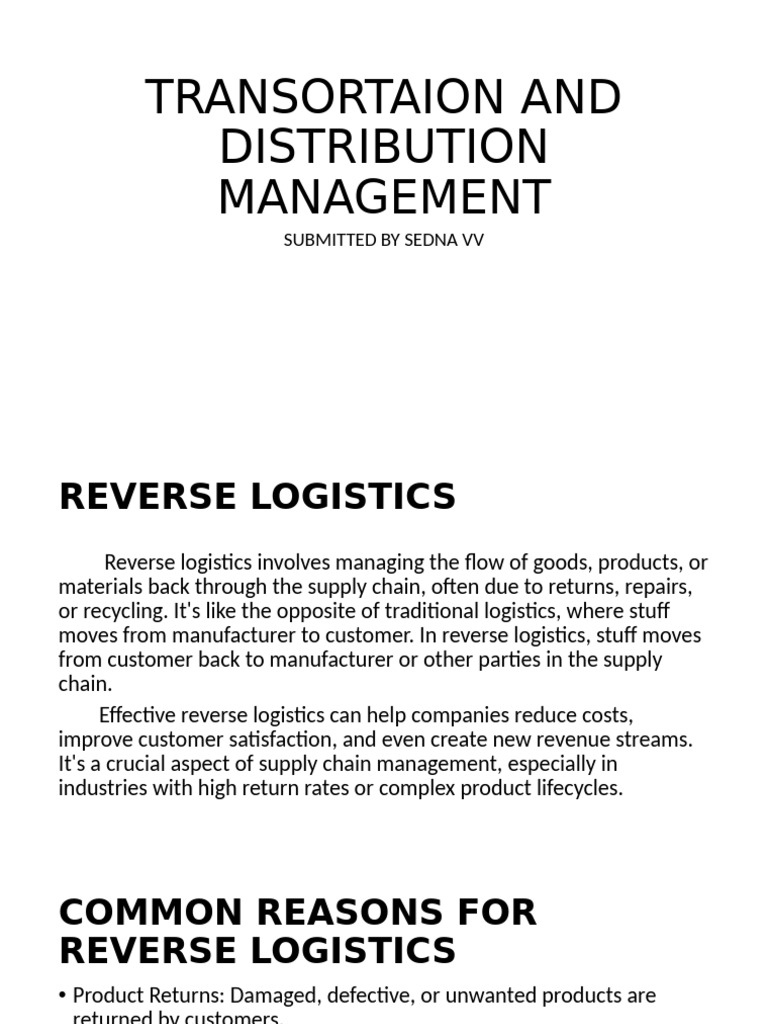 Sedna Transortaion and Distribution Management | PDF | Logistics | Supply Chain