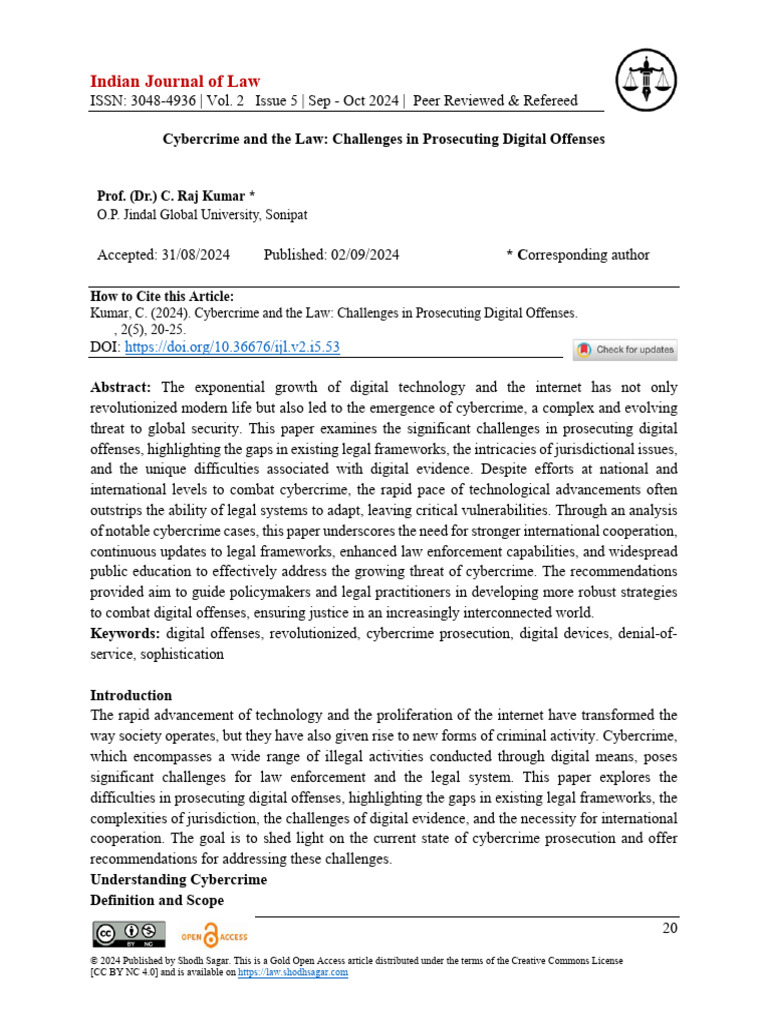 Cybercrime and the Law Challenges in Prosecuting D | PDF | Cybercrime ...