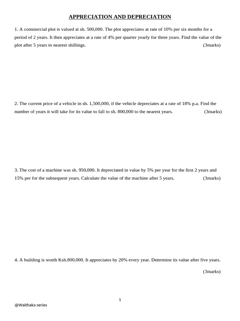 Appreciation and Depreciation | PDF