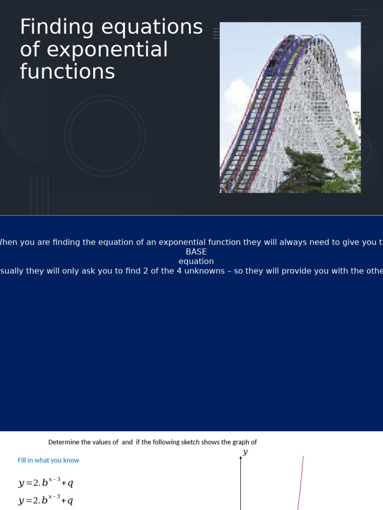Grade 11 Finding Equations of Exponential Functions | PDF | Function ...