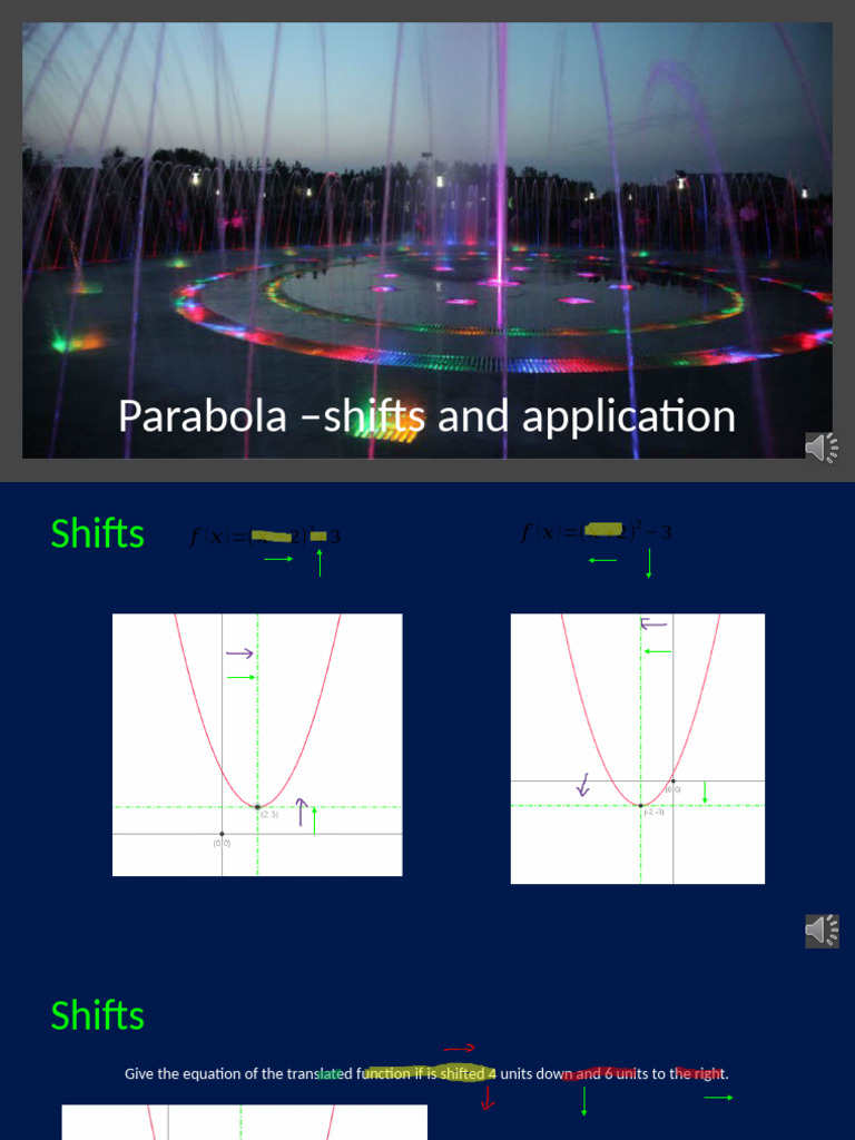 Grade 11 Parabola Shifts and Application | PDF | Algebraic Geometry ...