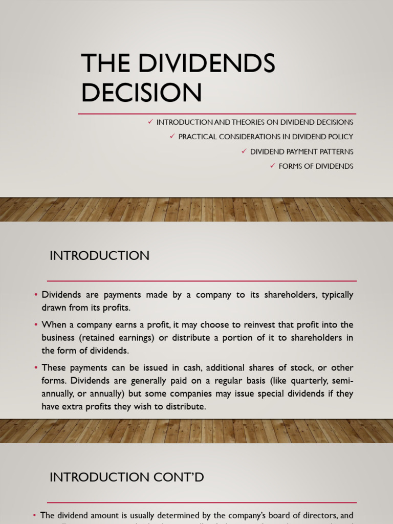 Unit 5 The Dividends Decision Pdf Dividend Share Repurchase