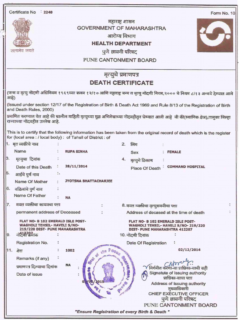 Death Certificate | PDF