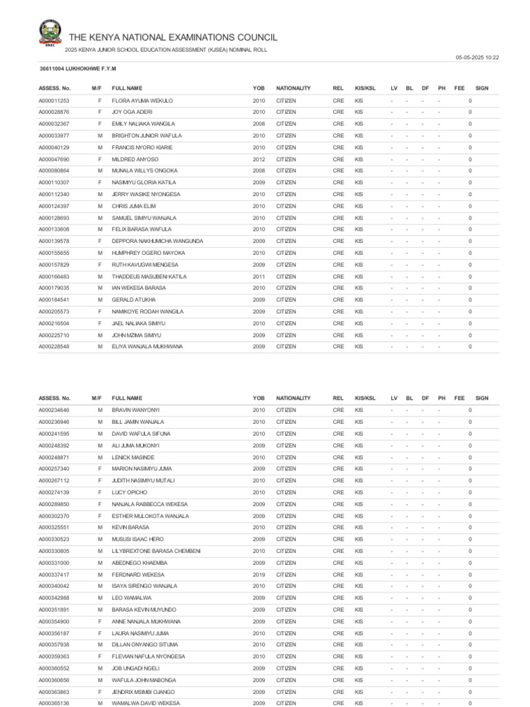 KJSEA 2025 36611004 NominallRoll | PDF