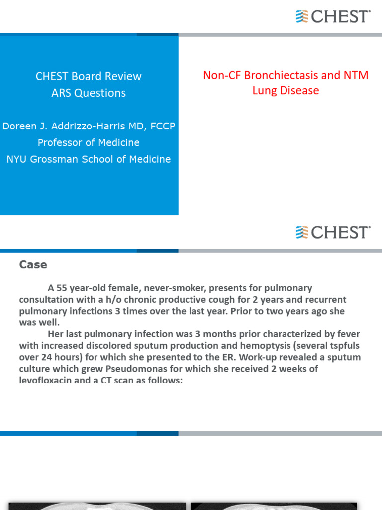 10 - Non CF Bronchiectasis and NTM Lung Disease - Live Session ...