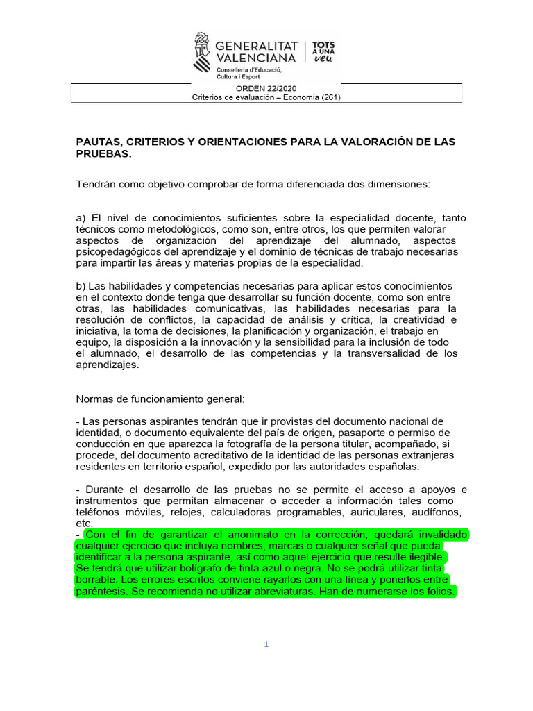 2021 Eco Valencia Criterios+ | PDF | Plan de estudios | Evaluación