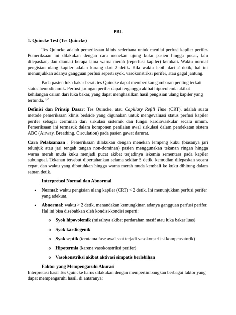 Waktu Normal CRT dan Luka Bakar | PDF