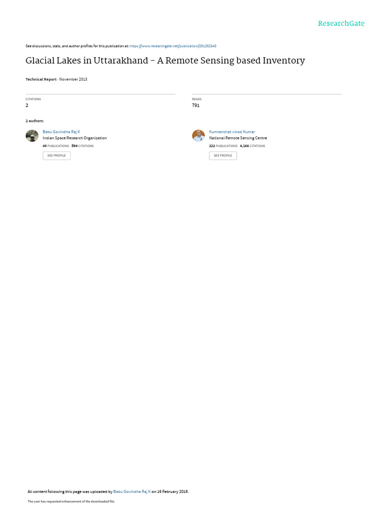 GL Lakes Uttarakhand ISRO Report | PDF | Glacier | Himalayas