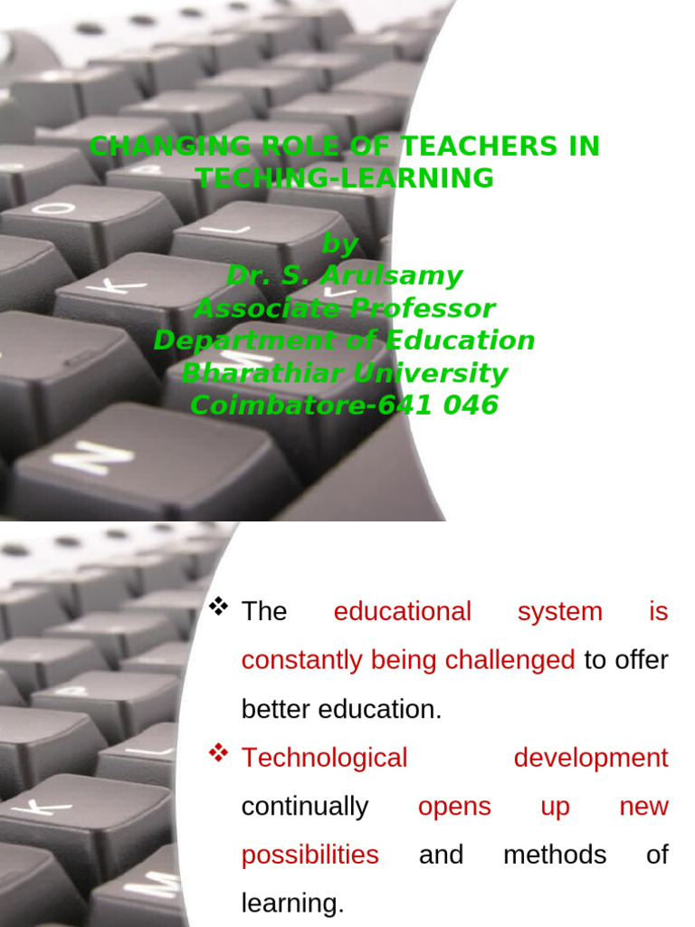 Evolving Teacher Roles in Education | PDF | Teachers | Motivational