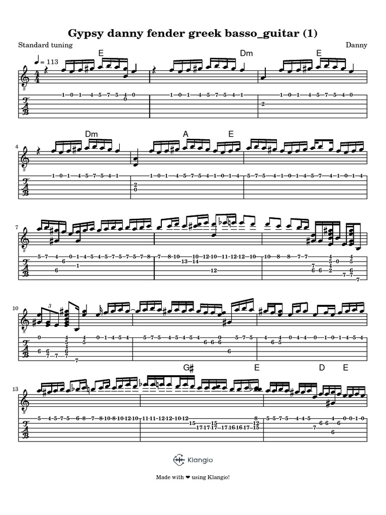 Gypsy Danny Fender Greek Basso - Guitar | PDF | Chess Openings | Chess